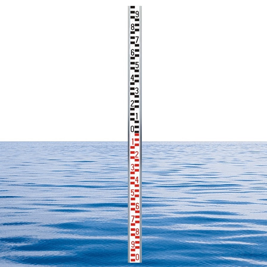 Water level gauge / Level scale 2m in aluminum profile — Geofix AB
